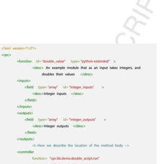 The XML Description Defines The Input And Output Values Of A Module As Download Scientific