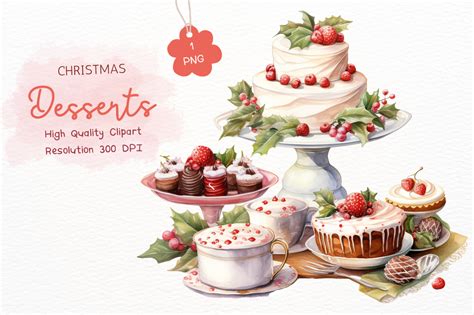 Christmas Dessert Clipart Graphic By Arvindesigns · Creative Fabrica