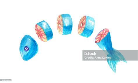 조각으로 잘라 수채화 신선한 전체 물고기 표지판 아이콘 메뉴 명함 신선 하 고 건강에 유익한 음식의 그림에 대 한 격리에 흰색