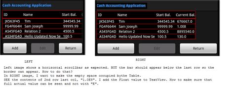 Width Android Unable To Set Tablelayout Properly As Wanted Stack