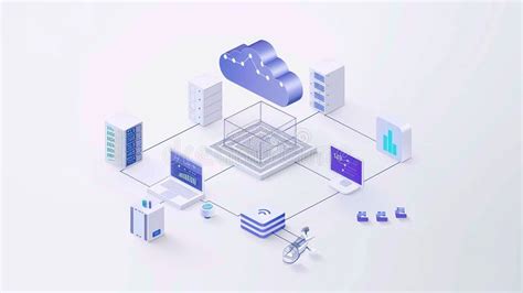 cloud computing and network infrastructure stock illustration