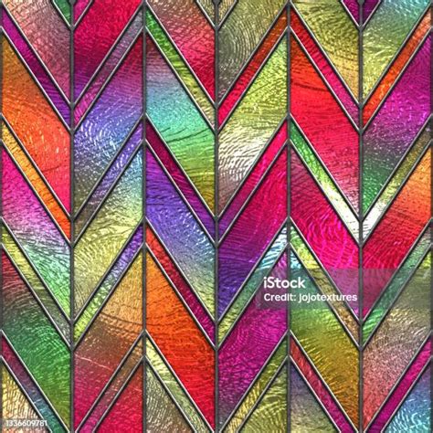 창 컬러 유리 3d 일러스트레이션을 위한 쉐브론 패턴의 스테인드 글라스 매끄러운 질감 스테인드글라스에 대한 스톡 사진 및 기타 이미지 스테인드글라스 질감 0명