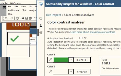 Accessibility HC And Default Themes The Color Contrast Of Checkmark In MenuStrip Is Less Than