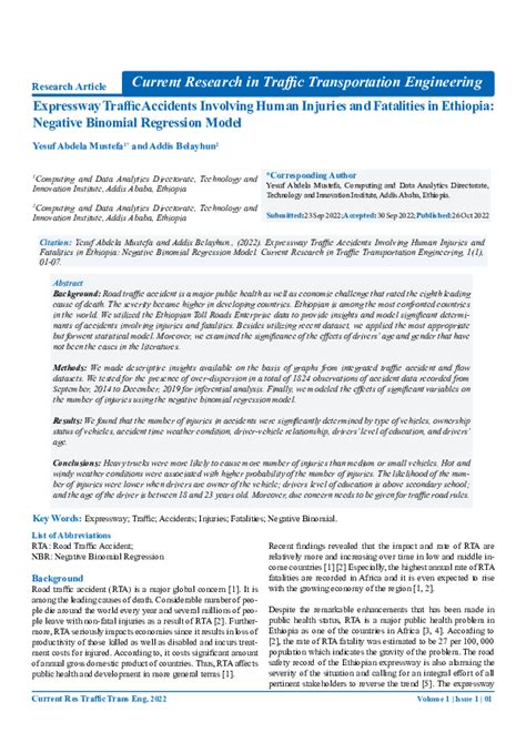 Pdf Current Research In Traffic Transportation Engineering Expressway Traffic Accidents