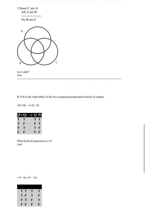 a finish the venn diagram according to the argument