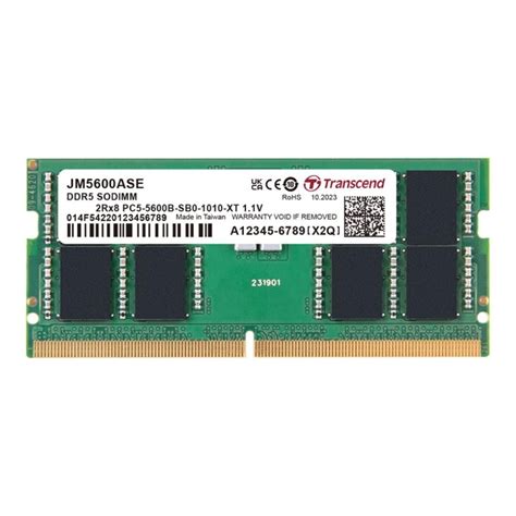 Transcend 24gb 5600mhz Ddr5 So Dimm Memory Module Jm5600ase 24g Firstshop