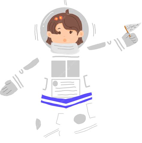 귀여운 소녀 우주 비행사 벡터 우주 비행사 여자 귀엽다 Png 일러스트 및 벡터 에 대한 무료 다운로드 Pngtree