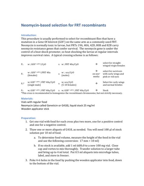 Neomycin Selection