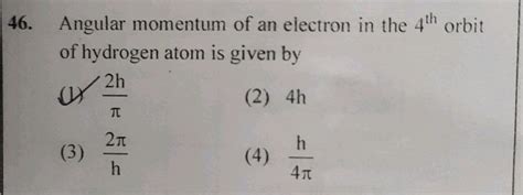 46 Angular Momentum Of An Electron In The 4 Studyx