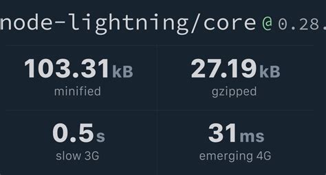 node lightning core bundlephobia