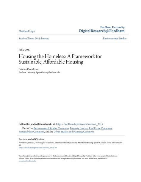 Pdf Housing The Homeless A Framework For Sustainable Dokumentips