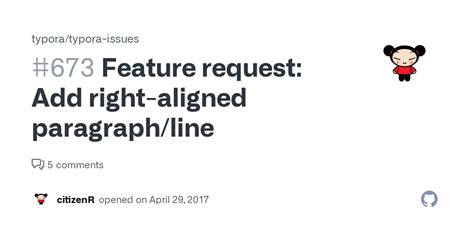 feature request add right aligned paragraph line · issue 673 · typora