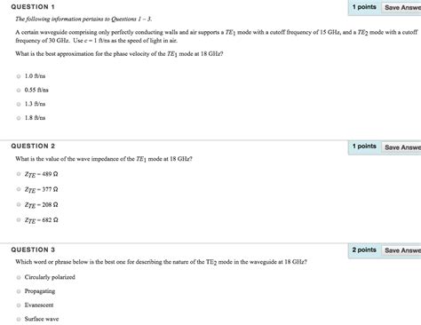 Solved A Certain Waveguide Comprising Only Perfectly