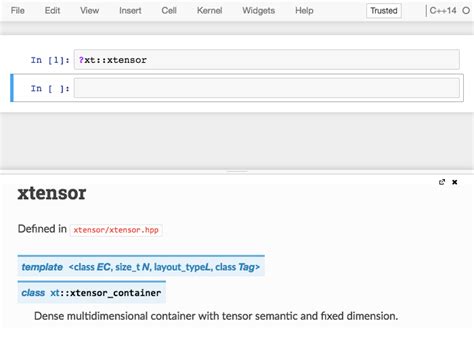 inline documentation — xeus cling documentation