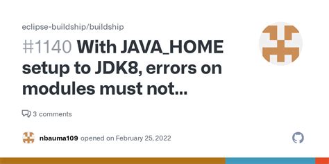 With Javahome Setup To Jdk8 Errors On Modules Must Not Happen · Issue