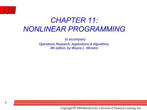Chapter 11 Non Linear Programming Pptppt
