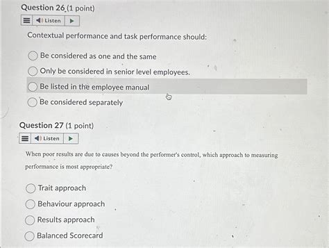 Solved Question 261 ﻿pointcontextual Performance And Task