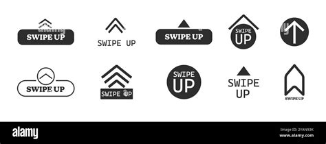 Swipe Up Slide Arrow Button Scroll Ui Icon Interface Simple Sign Set Of Buttons For Social