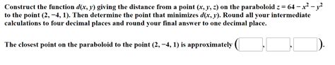 Solved Construct The Function D X Y Giving The Distance Chegg
