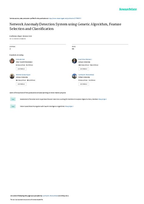 Network Anomaly Detection Systemusing Genetic Algorithm Feature
