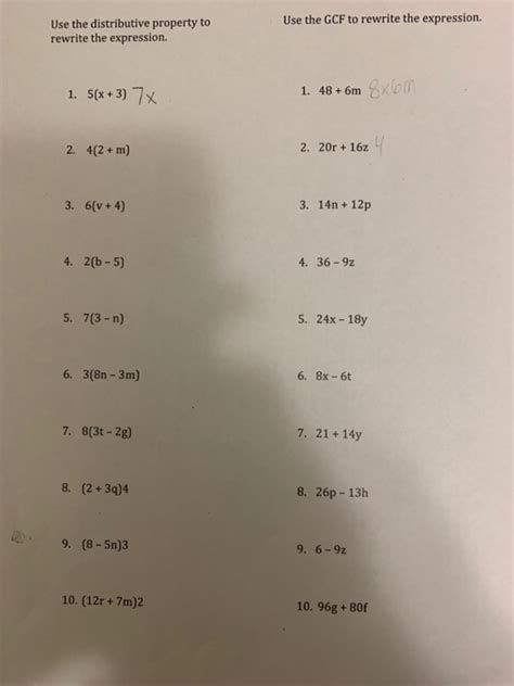Solved Use The Gcf To Rewrite The Expression Use The