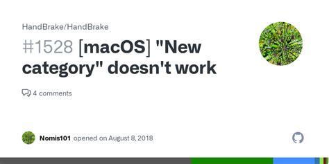 MacOS New Category Doesn T Work Issue HandBrake HandBrake GitHub