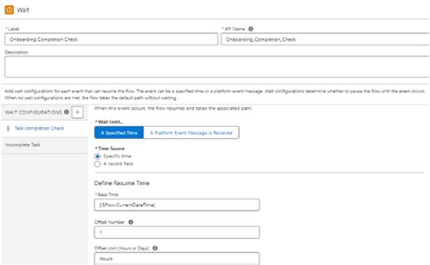 what is the wait element in salesforce flow