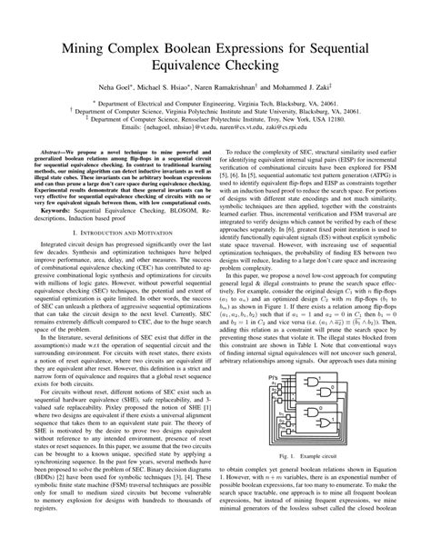pdf mining complex boolean expressions for sequential equivalence