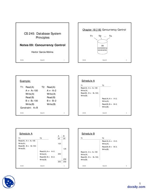 Concurrency Control Principles Of Database Management Lecture Slides