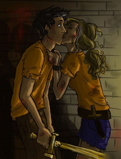 First Kiss Percabeth Colored By Ritta1310 On Deviantart Percy And