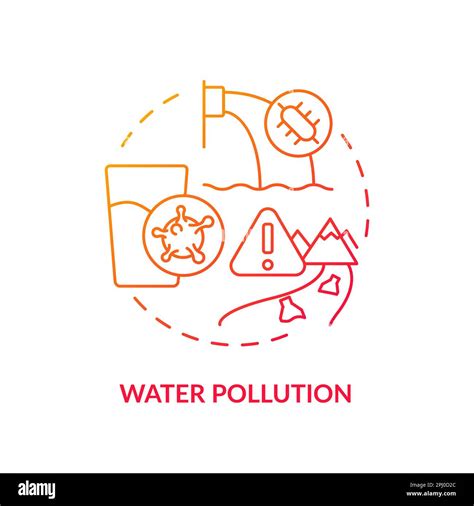 Water Pollution Red Gradient Concept Icon Stock Vector Image And Art Alamy