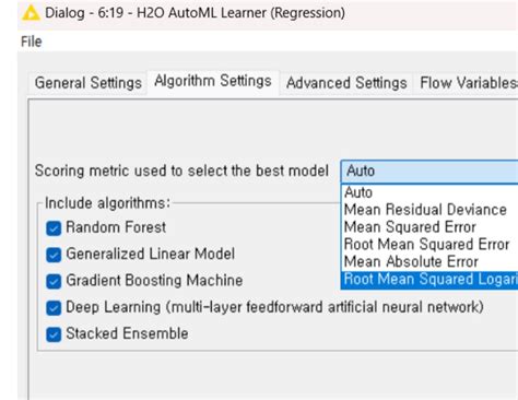 h2o automl learner regression model id knime analytics platform