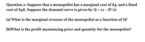 Solved Question 1 Suppose A Producers Production Function