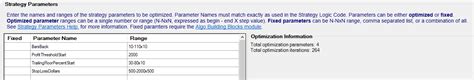 specifying strategy parameter ranges multiwalk