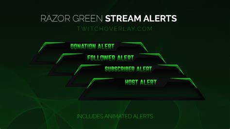 Razor Green Stream Alerts For Streamlabs And Stream Elements