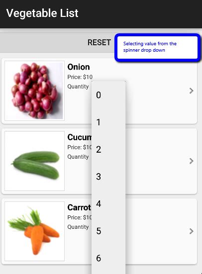 Android Recycler View With Spinner Item Change Selection And Update UI CodeProject