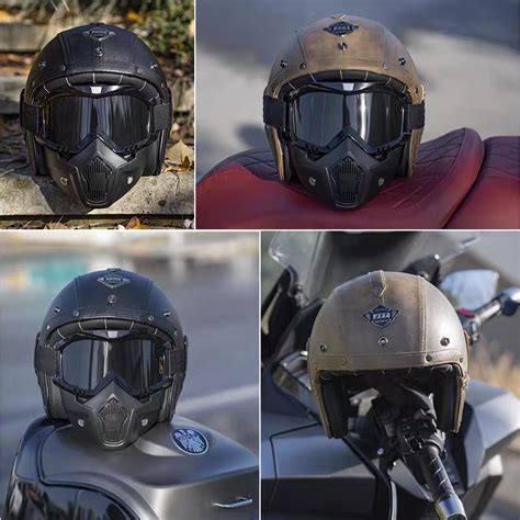 34 Leather Helmets Glasses Visor Oldtimer Helmet Half Shell Helmet
