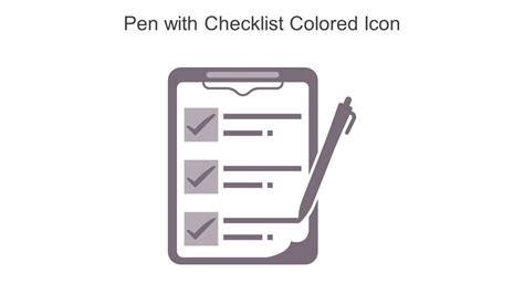 pen with checklist colored icon in powerpoint pptx png and editable eps