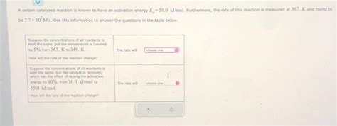 Solved The Rate Constant K For A Certain Reaction Is