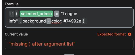 conditional color what is correct formula syntax how do i weweb