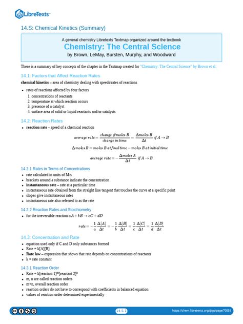 14schemicalkineticssummary 1 Pdf