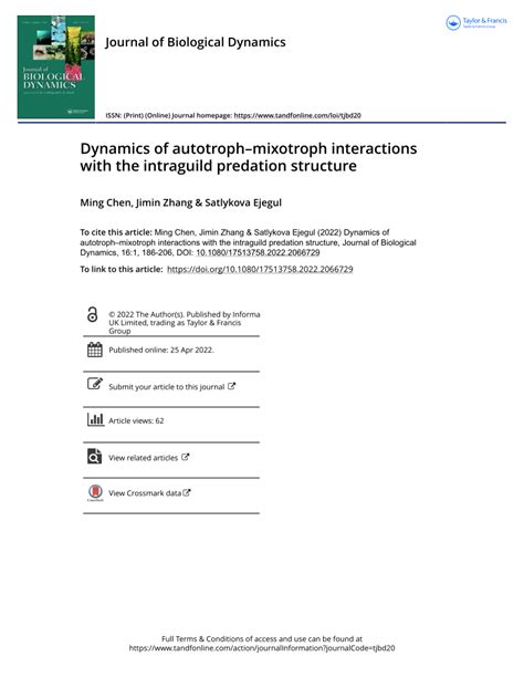 Pdf Dynamics Of Autotrophmixotroph Interactions With The Intraguild