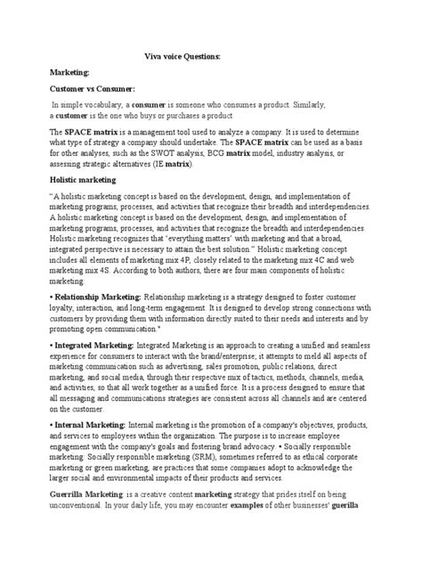 Viva Voice Questions Pdf Marketing Pricing