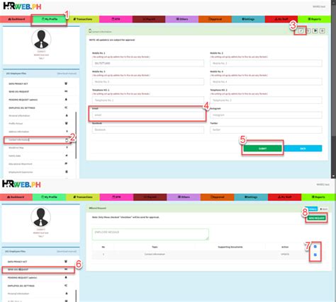 hrweb ph help center adding email address under employee information