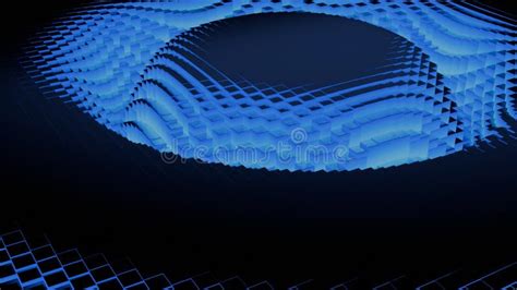 Immersing Oneself In The Intricate Framework Of A Blue Abstract Grid Wave Pattern Design Stock
