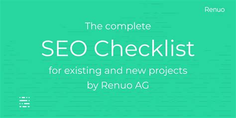 GitHub Renuo Seo Checklist The Complete SEO Checklist For Existing And New Projects By Https