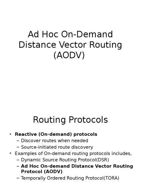 Ad Hoc On Demand Distance Vector Routing Aodv Pdf Routing