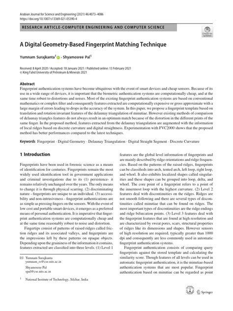 Finger Print Recognition System Pdf Fingerprint