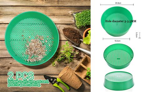 Taizer 2pcs Tamis à Sable Tamis De Jardin Rond En Plastique Tamis à Compost Tamis à Terre Maille