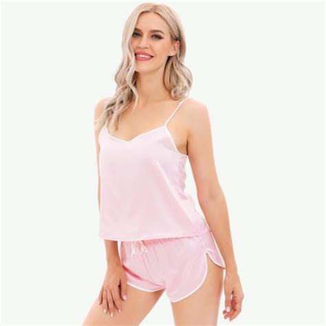 Wholesale Sexy Lace Cami Organic Bamboo Viscose Woman Pyjamas